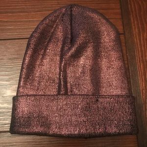 Accessories | Metallic Pink Purple Wine Colored Winter Hat | Poshmark
